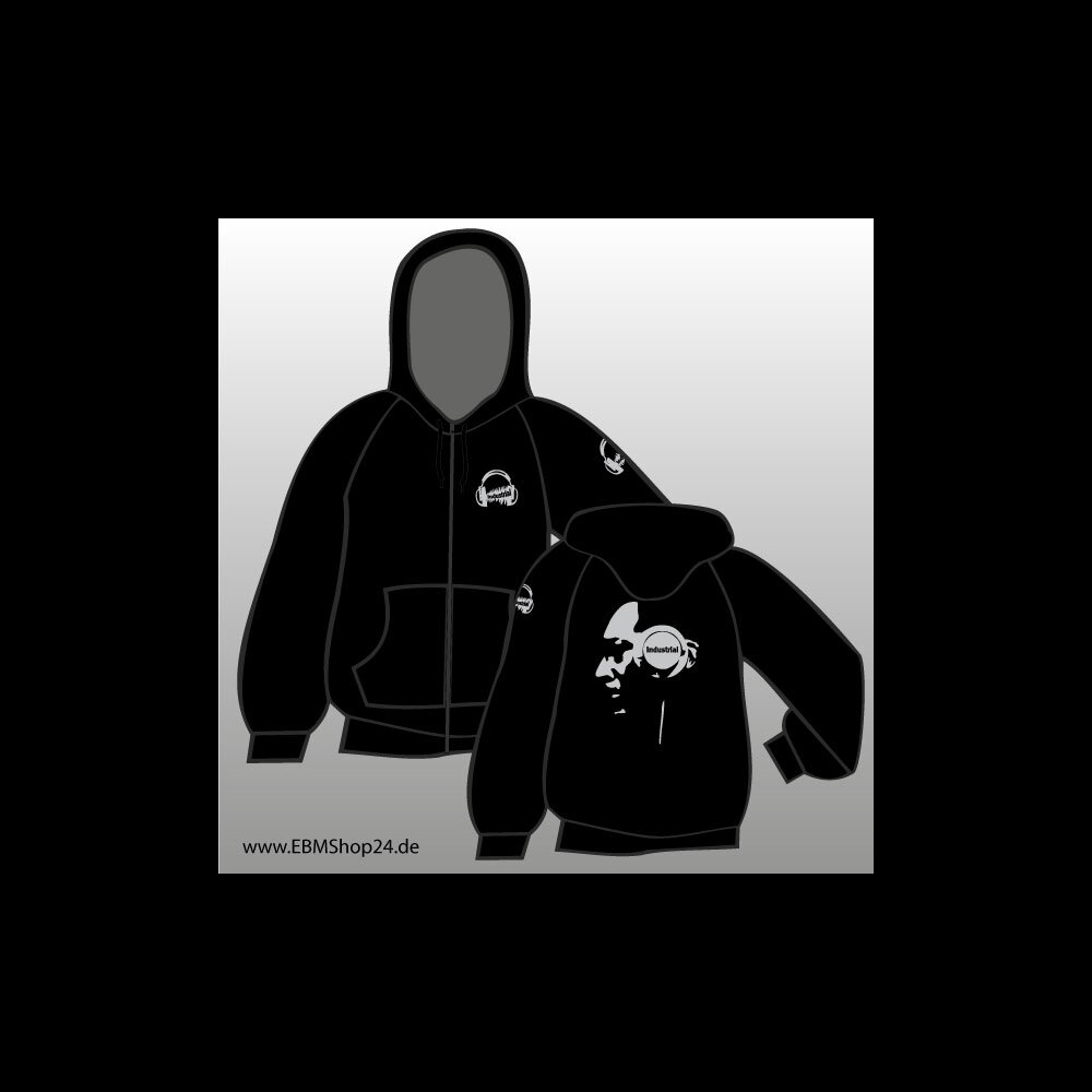 Hooded - Zipper - Industrial Hear Silver, 35,00