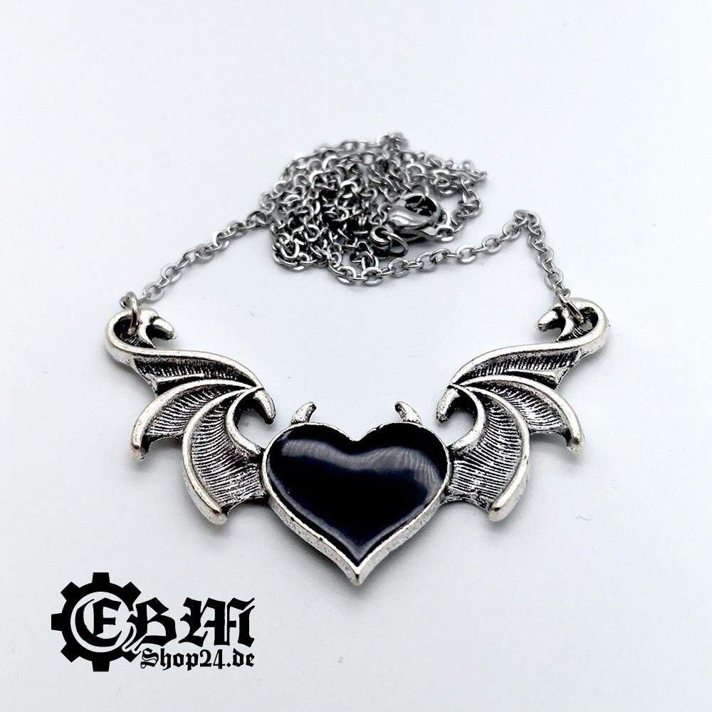 Kette - Devil heart with wings - EBMShop24 - Shop für EBM und ...