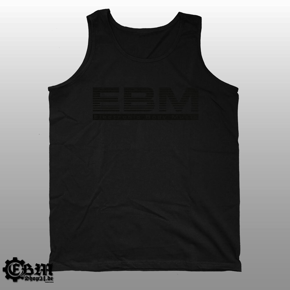 EBM Lines - Tank Top - black on black - EBMShop24 - Shop für EBM und Industrial Klamotten, 14,00